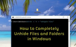 Completely Unhide Files and Folders in Windows -wikigain