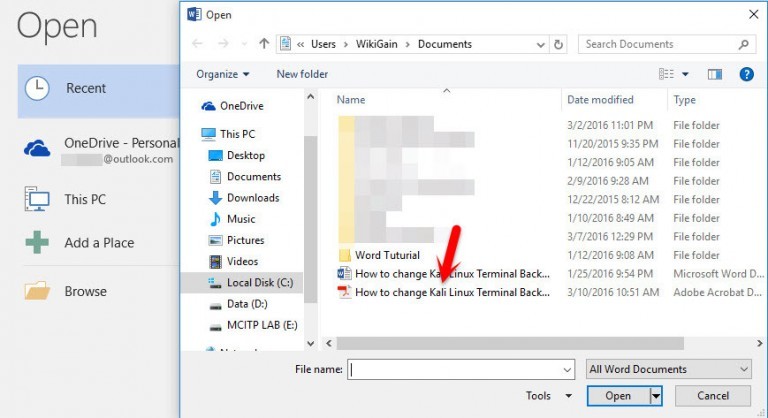 Open and Edit PDF Document in Word 2016 - Wikigain