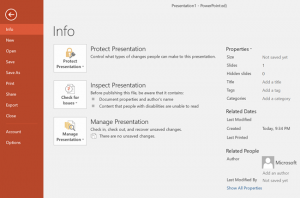 File Tab in PowerPoint 2016 - wikigain