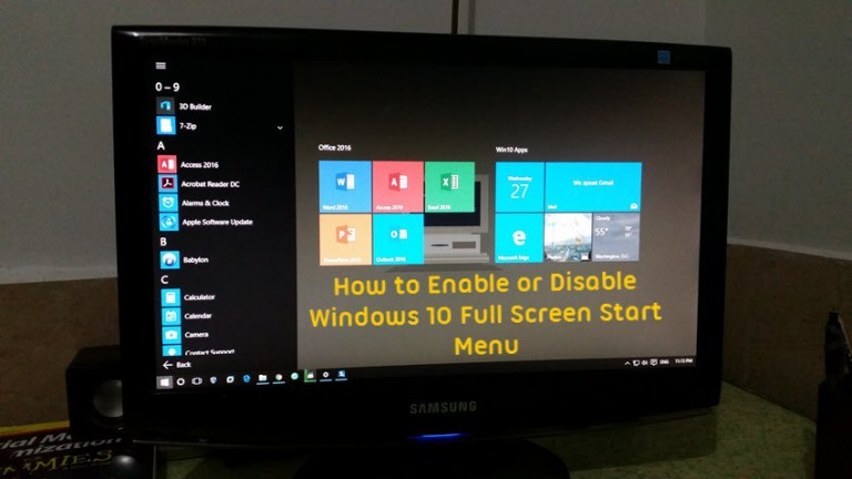 How to Enable or Disable Windows 10 Full Screen Start Menu?