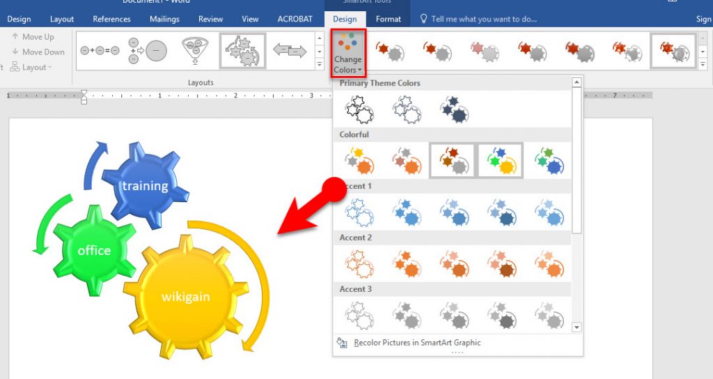 How to Create Smart Art Graphic in Microsoft Word 2016 - wikigain
