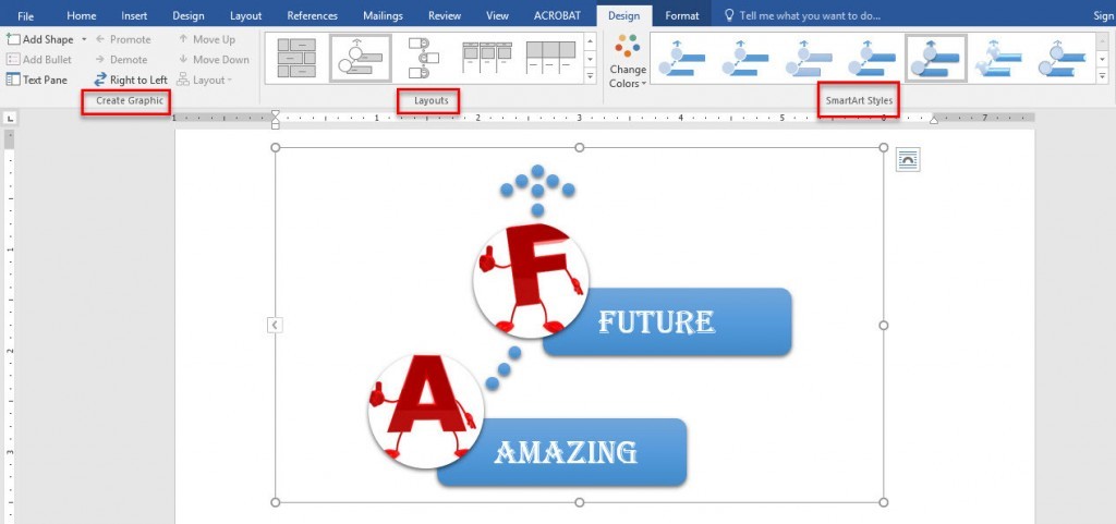 How to Create Smart Art Graphic in Microsoft Word 2016 - wikigain